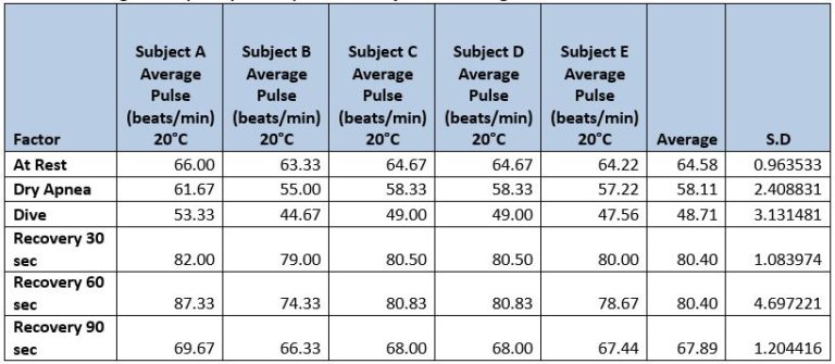 Diving Reflex, Lab Report Example