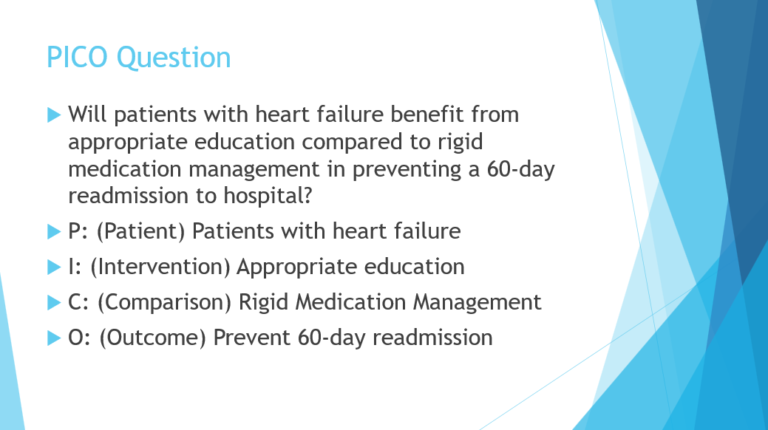 Nursing Heart Failure Pico Research, Power Point Presentation Example